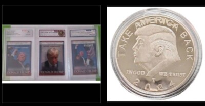 Trump assassination WCG FIGHT + MUGSHOT NEVER SURRENDER 3 card set ...