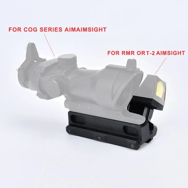 Tactical Scope Optic Base Mount For ACOG VCOG For T2 T1 /RMR Offset ...