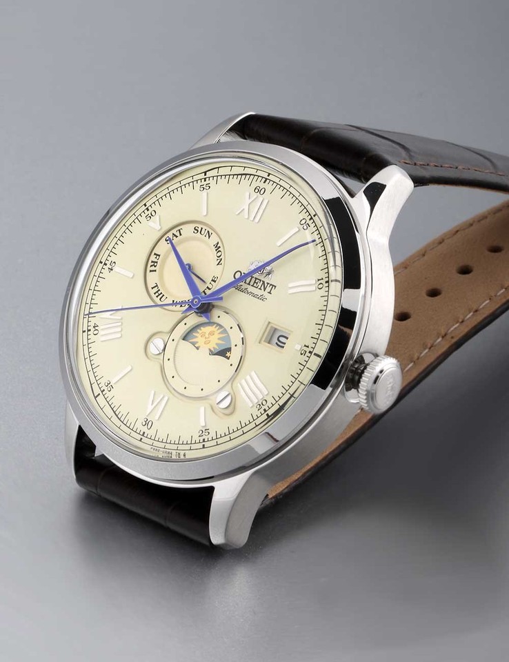 Orient RA-AK0803Y30B Sun and Moon Automatic Mens Watch 41mm 3ATM | eBay UK