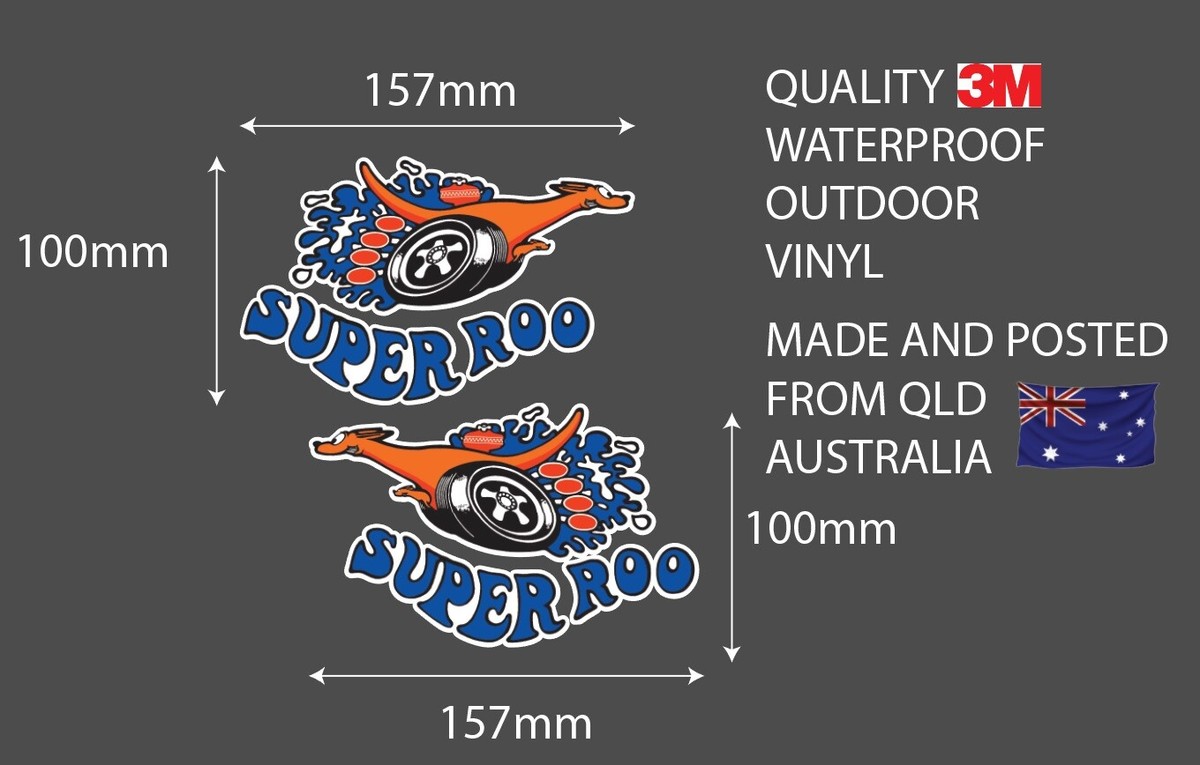 Ford Super Roo Logo FORD SUPER ROO STICKERS TWIN PACK 157mm X 100mm
