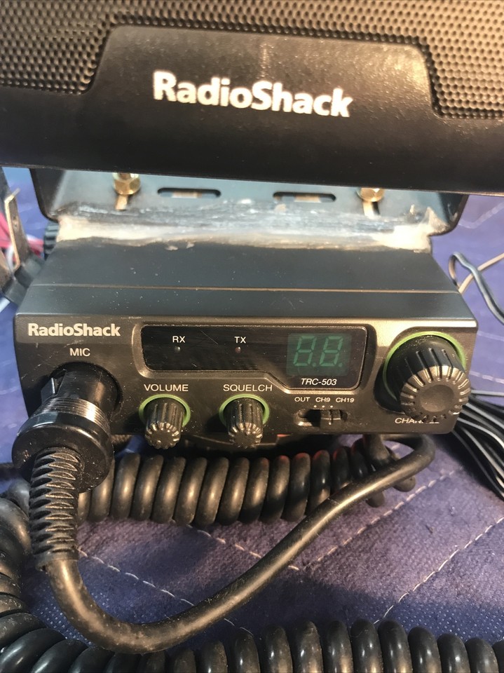 Radio Shack TRC-503 Mobile CB Radio w/ RS 21-549 Radio Extension ...