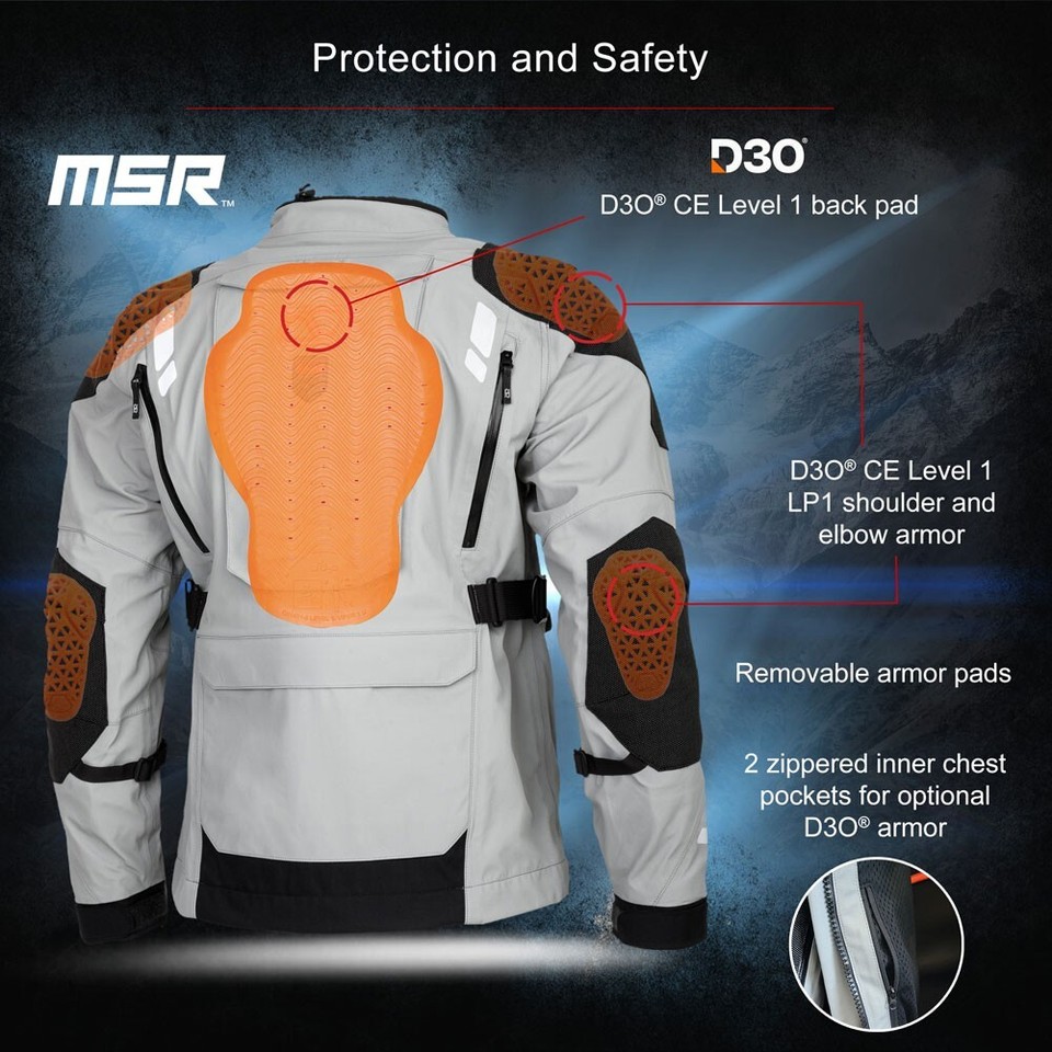 MSR™ Xplorer Adventure Motorcycle Jacket Large Grey | eBay