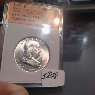 1953 D FRANKLIN HALF DOLLAR FBL - GREAT LUSTER & CARTWHEEL - UNC COIN ...