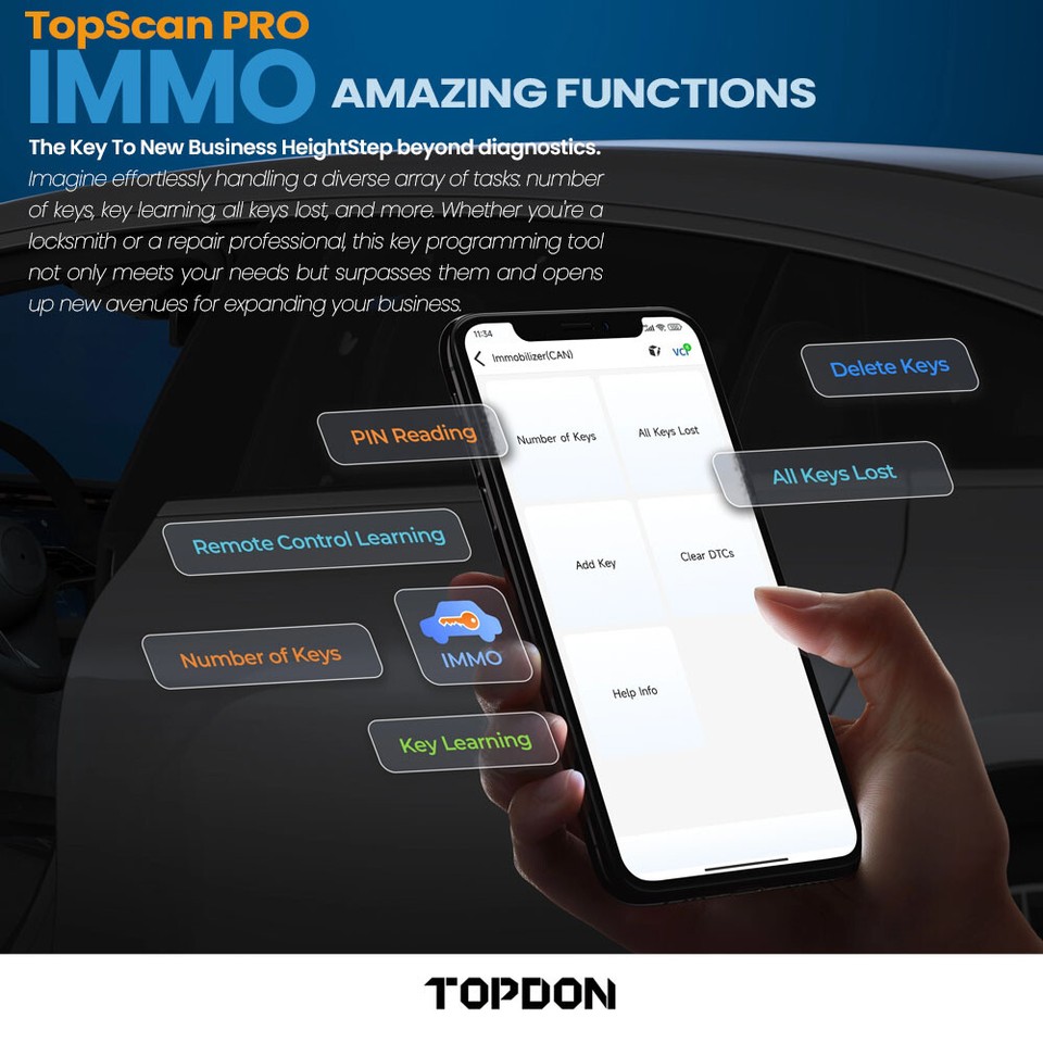 A+2025 TOPDON T-Ninja Box Advanced OBD2 IMMO System Key Program-mer ...