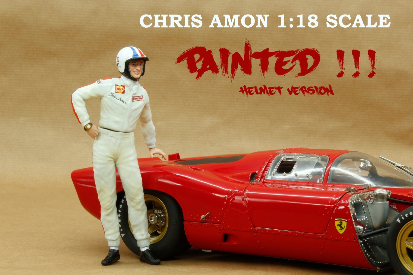 1/18 FIGURE CHRIS AMON PAINTED HELMET HOT WHEELS SPARK CMC | eBay