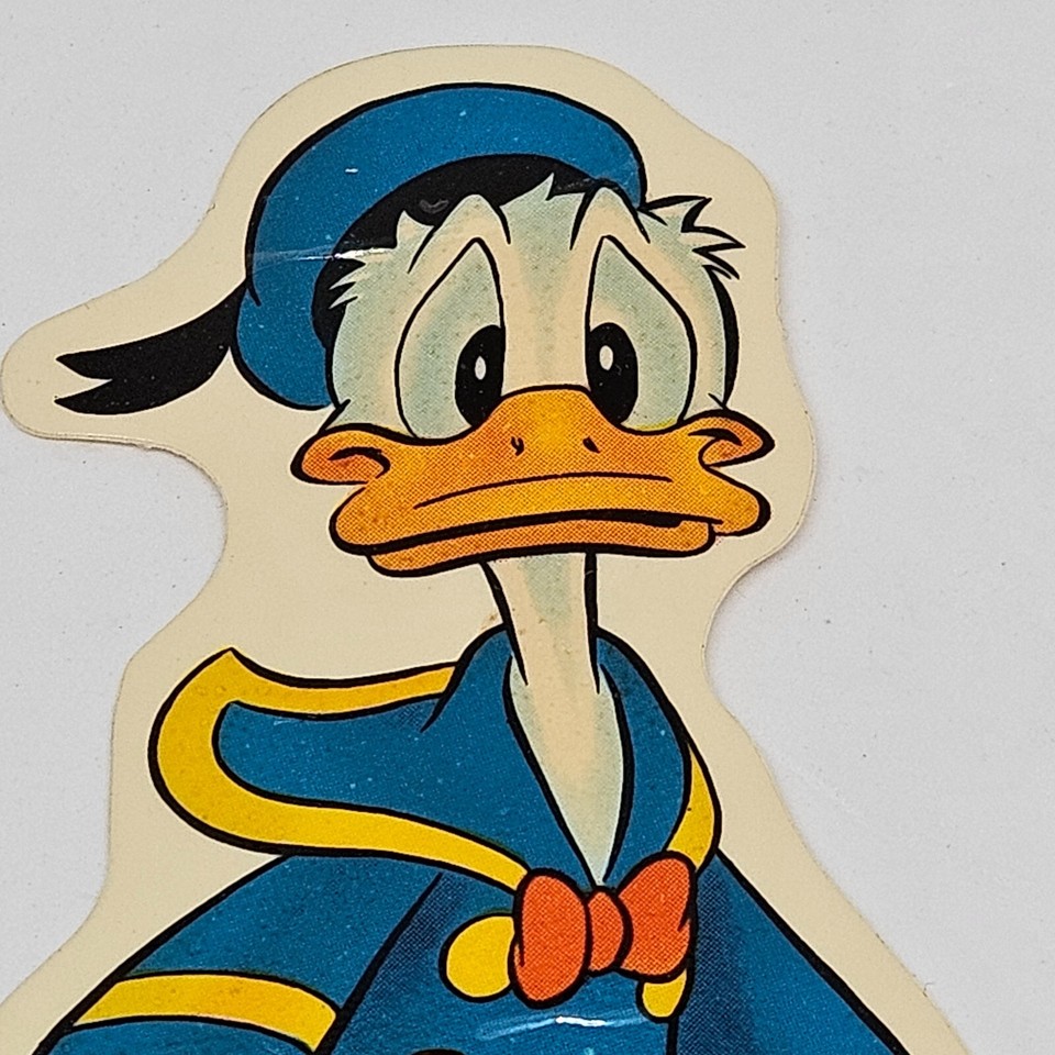 Donald Duck Vintage 70's glossy sticker Disney RARE | eBay UK