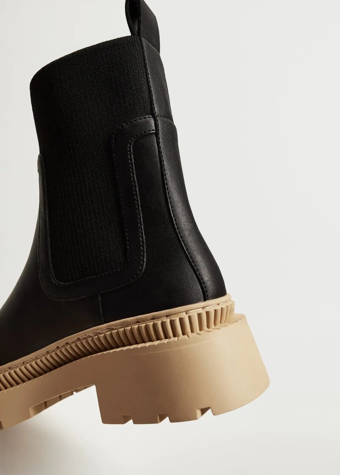 MANGO MNG Women Chelsea Track Outsole Boots Leather Size UK 2 EU 35 New ...