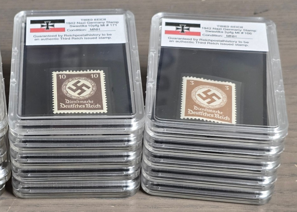 Third Reich WWII Nazi German Swastika NSDAP Stamp Collection w Hard ...