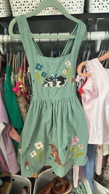 Mini Boden Cats Kittens Corduroy Pinafore Dress Spring Easter Mushrooms ...