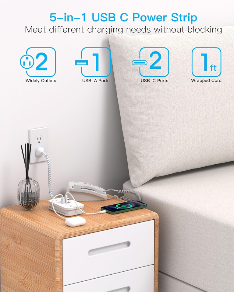 Travel Essentials, Cruise Ship Power Strip with USB Ports, 2 Outlets 3 ...