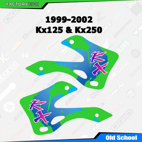 Old School Graphics Kit fits KX 125 250 MX Graphics Decal KX125 KX250 ...