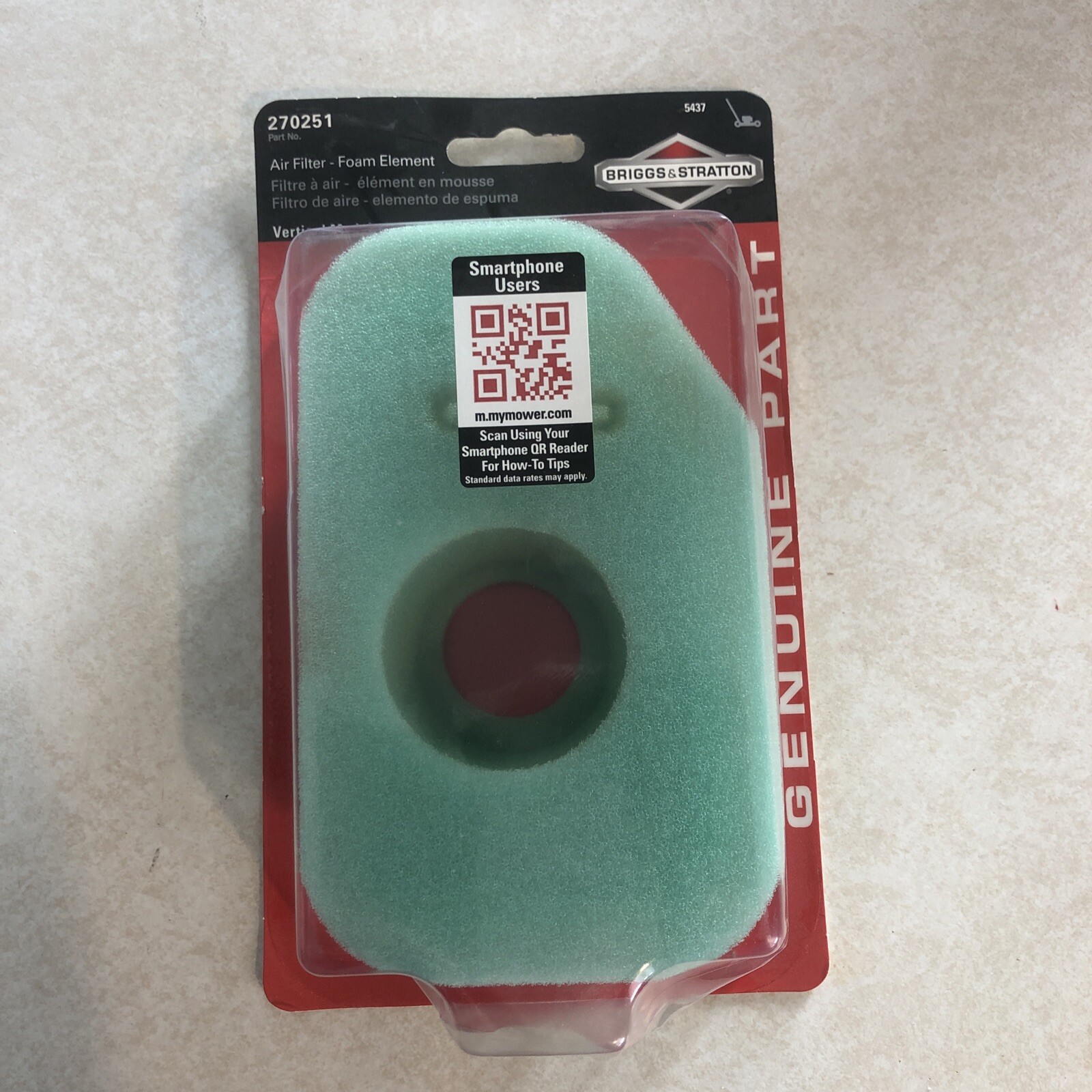 NEW! BRIGGS & STRATTON Small Engine Air Filter 5437 , 270251 | eBay