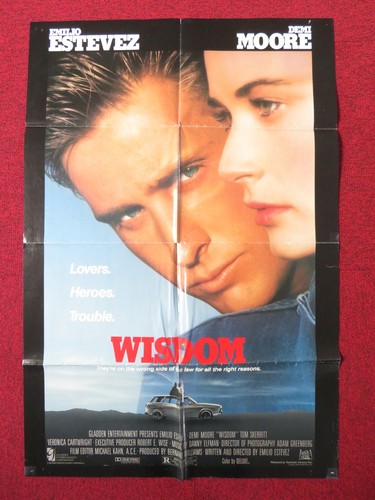 WISDOM FOLDED US ONE SHEET POSTER EMILIO ESTEVEZ DEMI MOORE 1986 | eBay ...