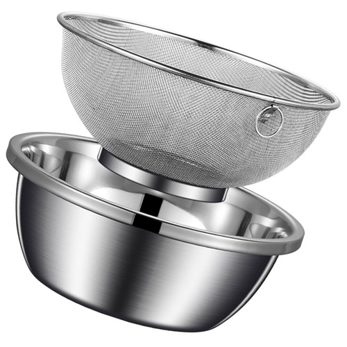 1 Set Stainless Steel Rice Rinser Rice Washing Bowl And Strainer Rice ...