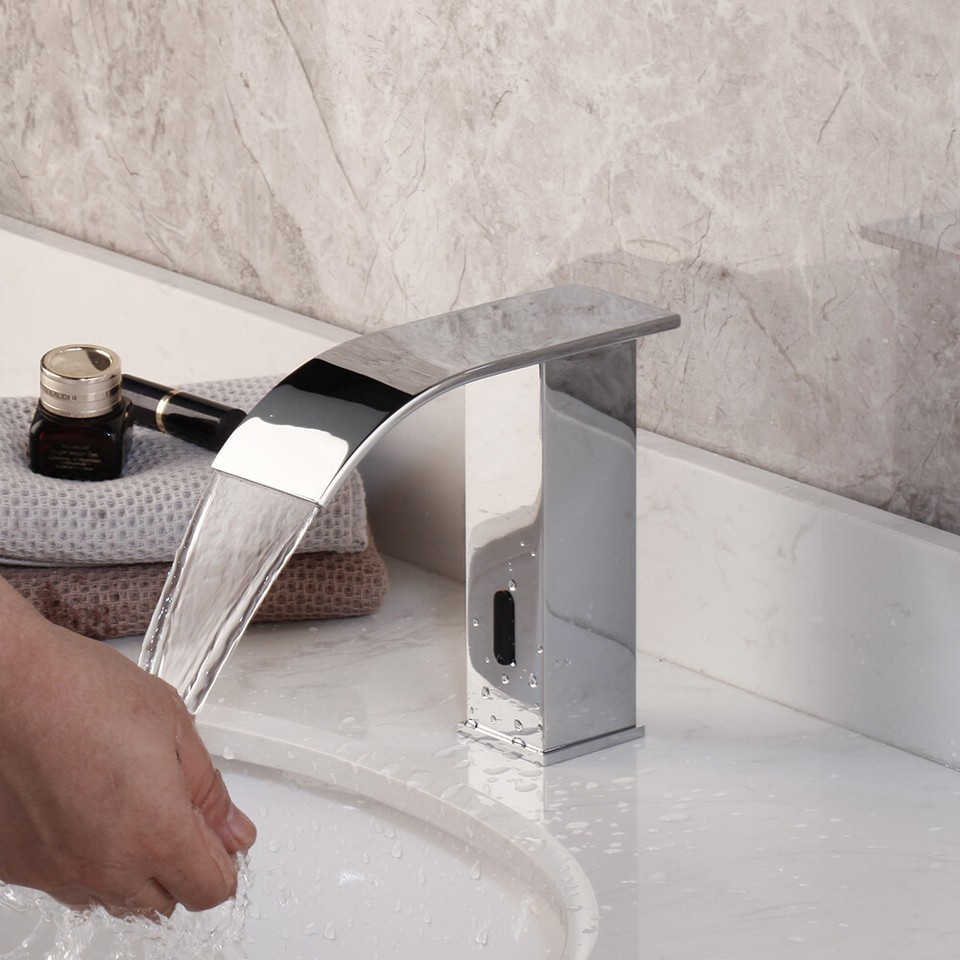 Chrome Sensor Faucet Touchless Hands Free Faucet Bathroom Mixer Vessel ...