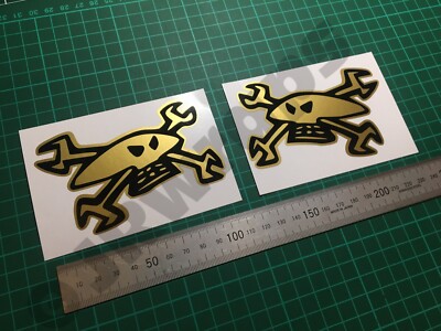 (X2) Guy Martin Skull Stickers Decals Van Car Bike Bumper GLOSS BLACK ...