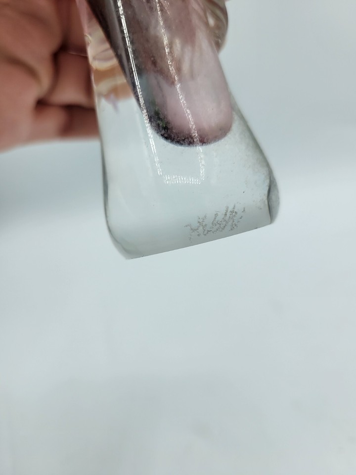 Studio Art Glass Blue Pink Swirl Perfume Bottle & Topper Handblown ...