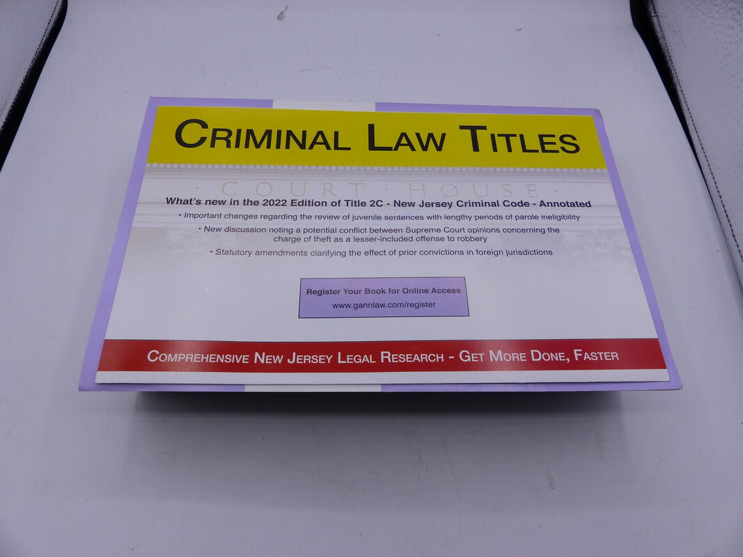 GANN LAW - 2022 CRIMINAL CODE TITLE 2C ANNOTATED | eBay