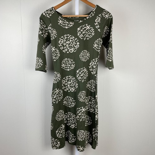Svaha Casual Dress STEAM Theme Math Equation Print Green Womens XS | eBay