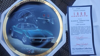 Hamilton Collection 1968 Corvette by Marc Lacourciere Collector Plate ...