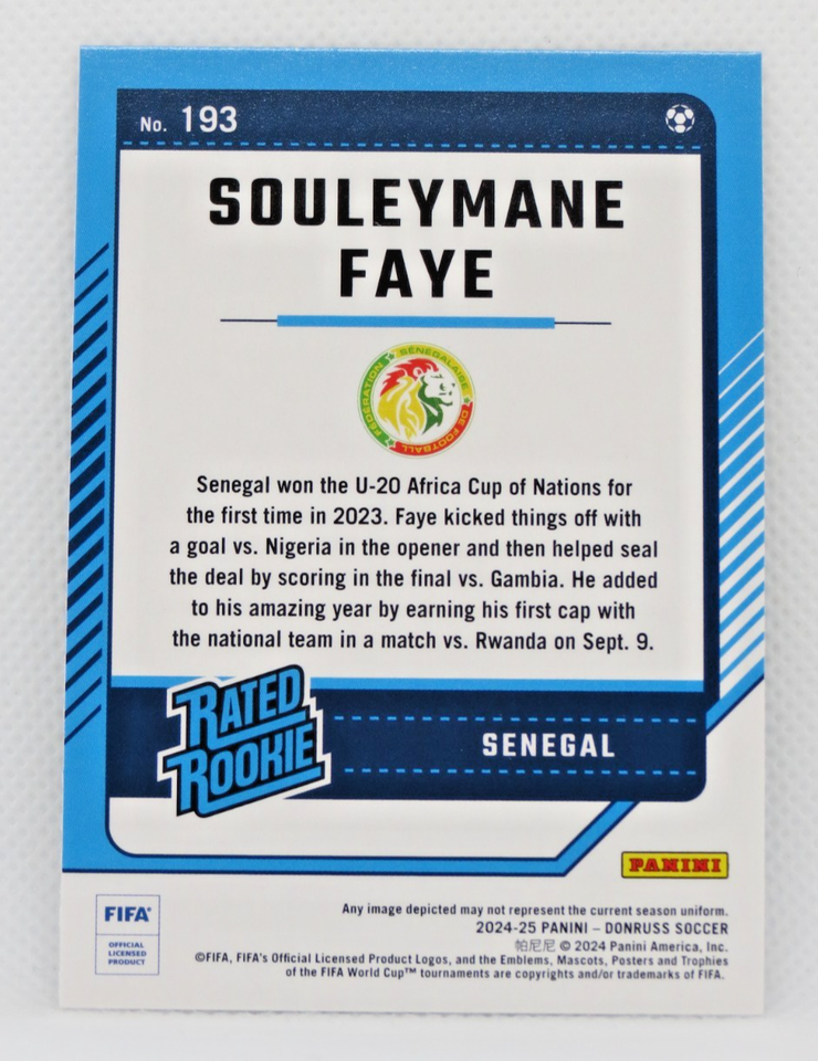 2024-25 Panini Donruss FIFA Soccer - Rated Rookie Cubic #193 ...