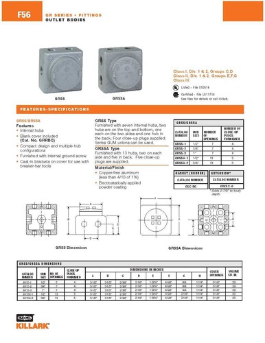 Killark GRSS-3 Explosion Proof Junction Box with (7x) 1" Hubs ...