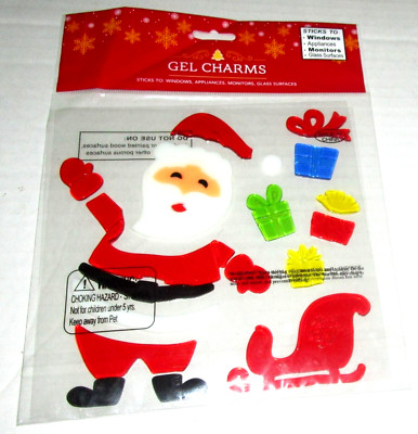 Christmas Window Gels SANTA WITH HIS SLEIGH & GIFTS | eBay