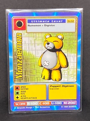 DIGIMON CARD 1999 BANDAI - Monzaemon Bo-62 - Ultimate Level | eBay