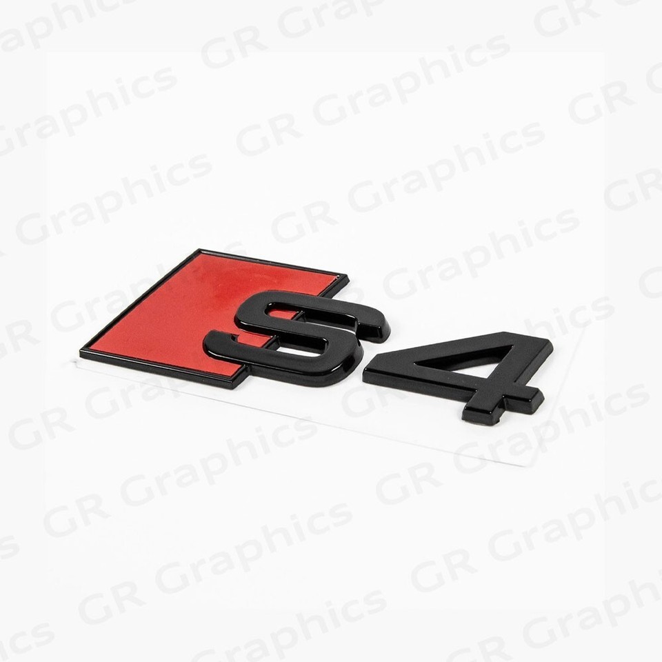 Audi S4 Gloss Black Emblem Rear Letter 3D S-Line Tail Badge Trunk A4 ...
