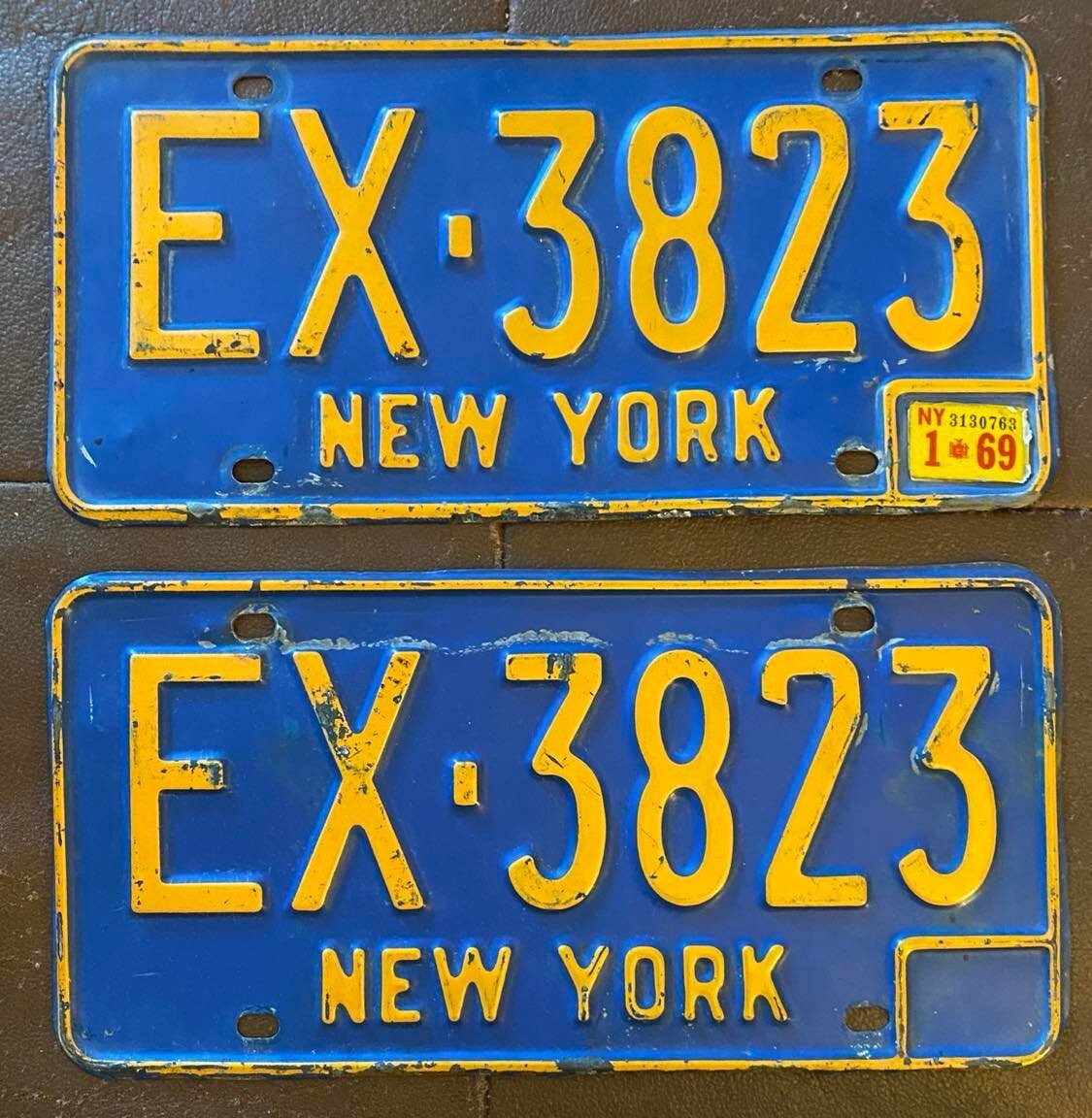 New York 1969 License Plate PAIR # EX-3823 | eBay