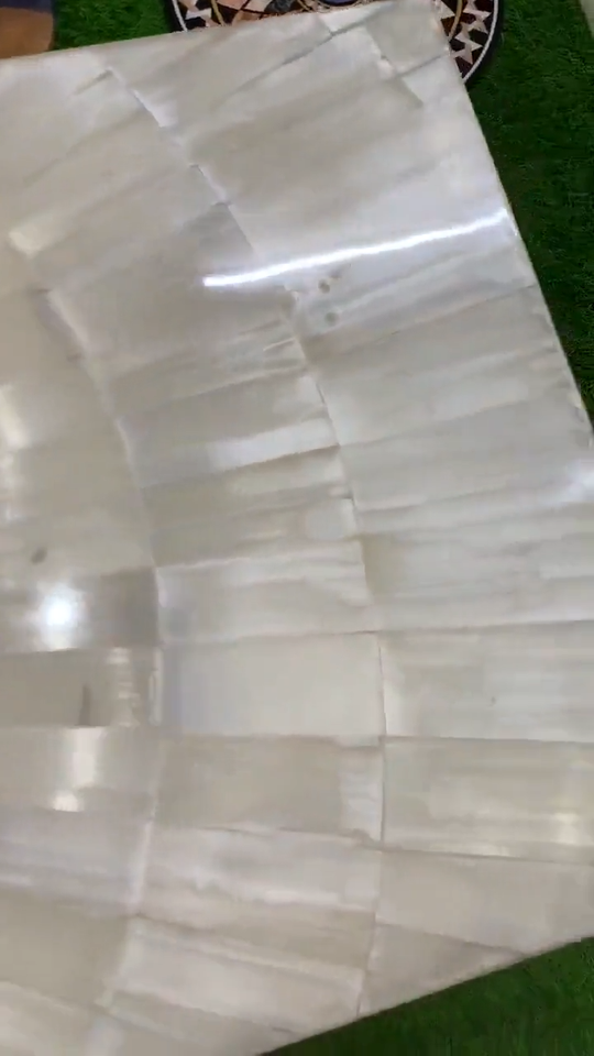 Selenite Stone Table Top Crystal Sun Burst Pattern Dining Table Indoor ...