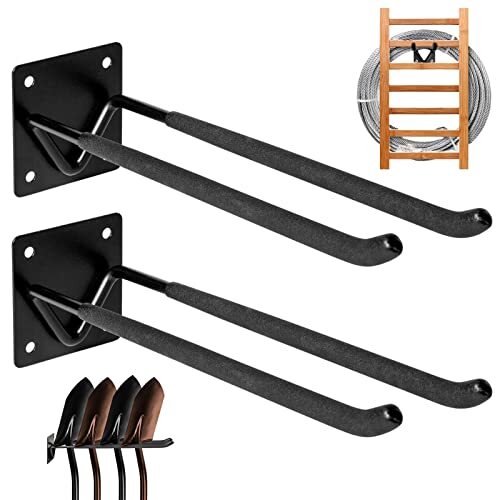 2 Pack 12 Inch Heavy Duty Garage Hooks Wall Mount Folding Chair Ladder ...