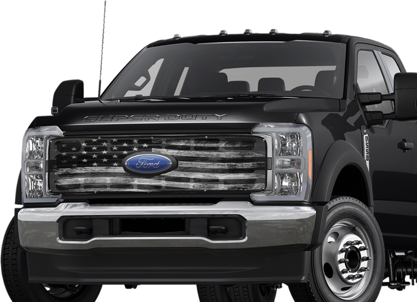 GrilleAdz® 2024+ FORD SUPER DUTY Series WIDE Tactical USA FLAG Bug ...