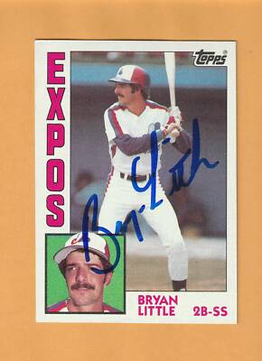 Bryan Little Montreal Expos AUTO Signed 1984 Topps Texas A&M Aggies 2H ...