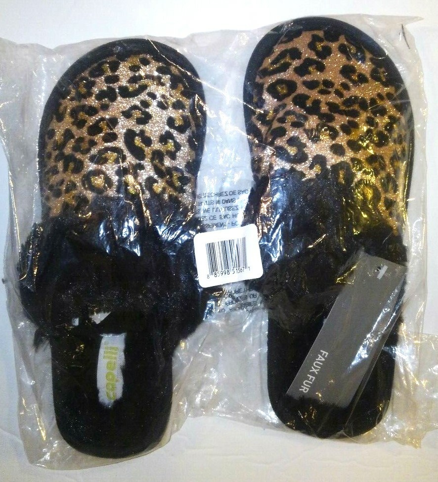 Capelli New York Womens Leopard Print Slippers Size 5-6 NWT | eBay
