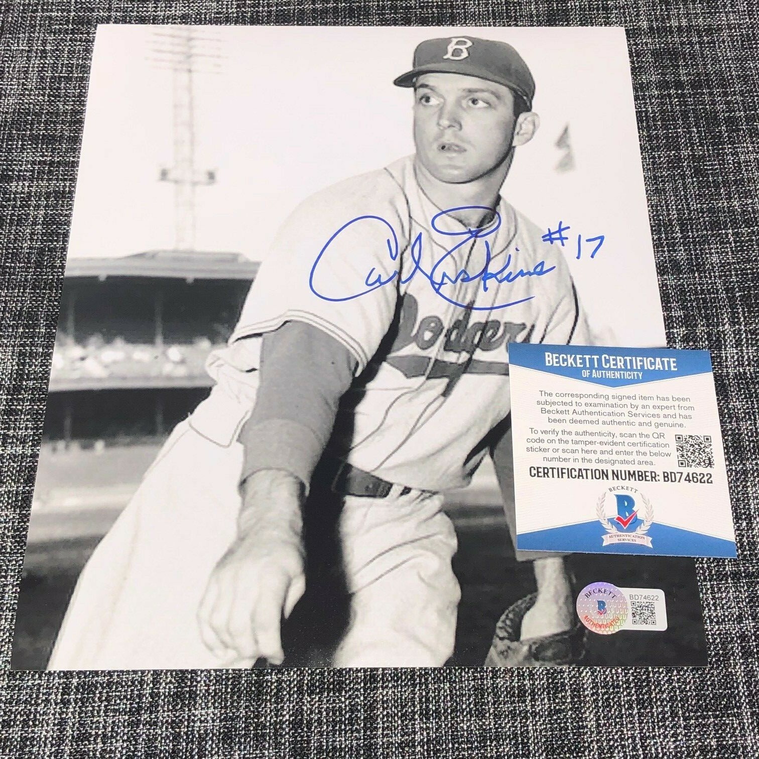 Carl Erskine Autographed Memorabilia | Signed Photo, Jersey ...