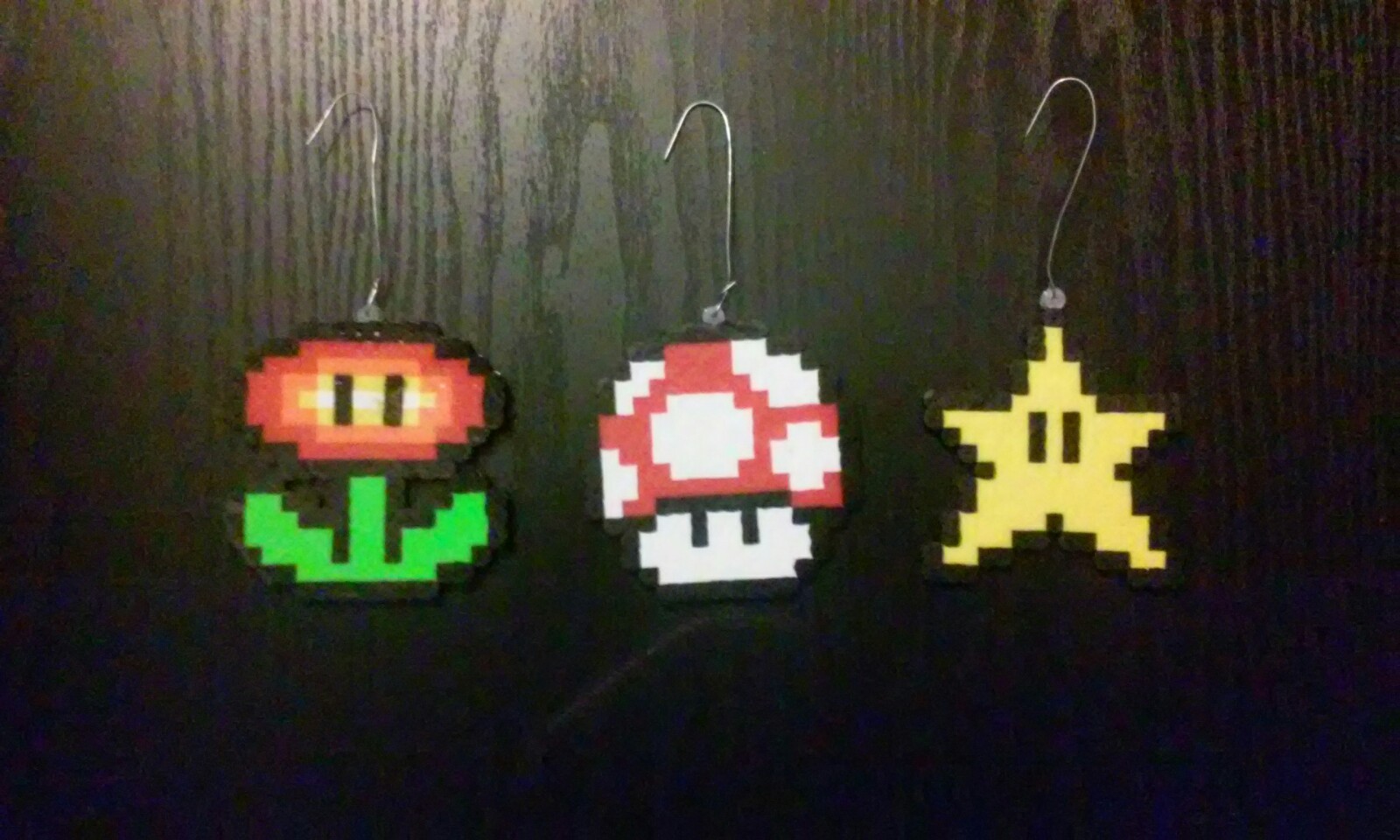 Super Mario bros Christmas ornaments Perler bead Nintendo nes starman ...
