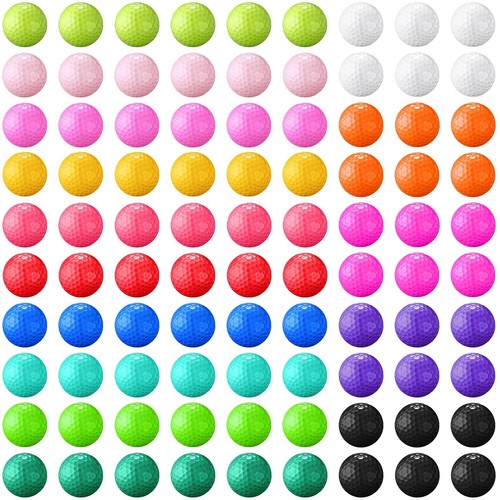 96 Pcs Standard Golf Balls Bulk Solid Rubber Golf Soft Training Balls ...