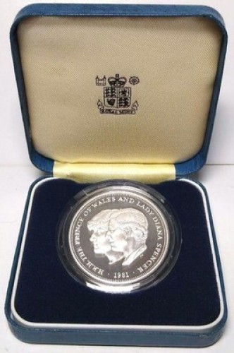 1981 UK Royal Wedding Silver Proof Coin: Prince Charles & Lady Diana ...