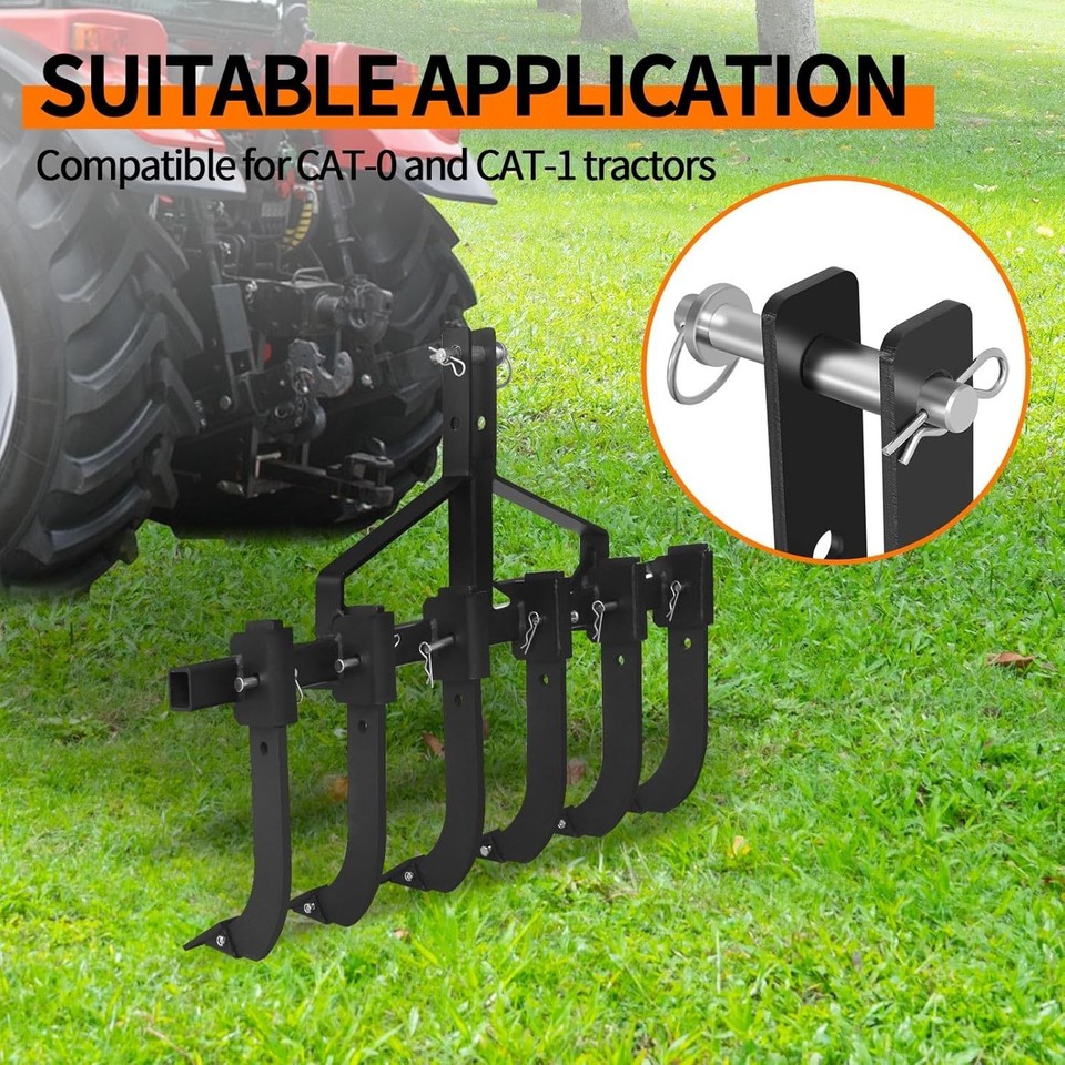 Chisel Plow Scarifier,48" 3 Point Tiller Plow Implement Cultivator,CAT ...