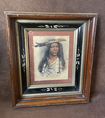 Antique Indian Chief Print - Alfred S. Campbell "Art Relievo" Bas ...