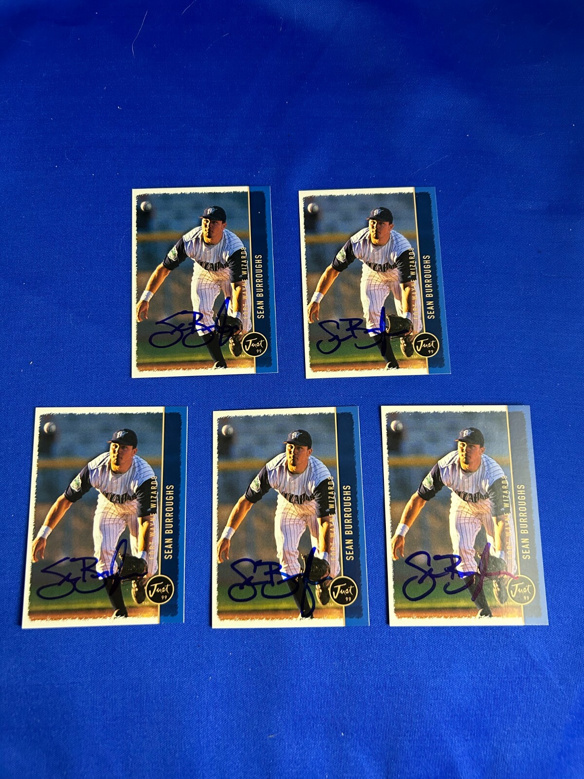 1999 Just Minors Sean Burroughs Rc Auto Padres Rookie Autograph ( 5 ...