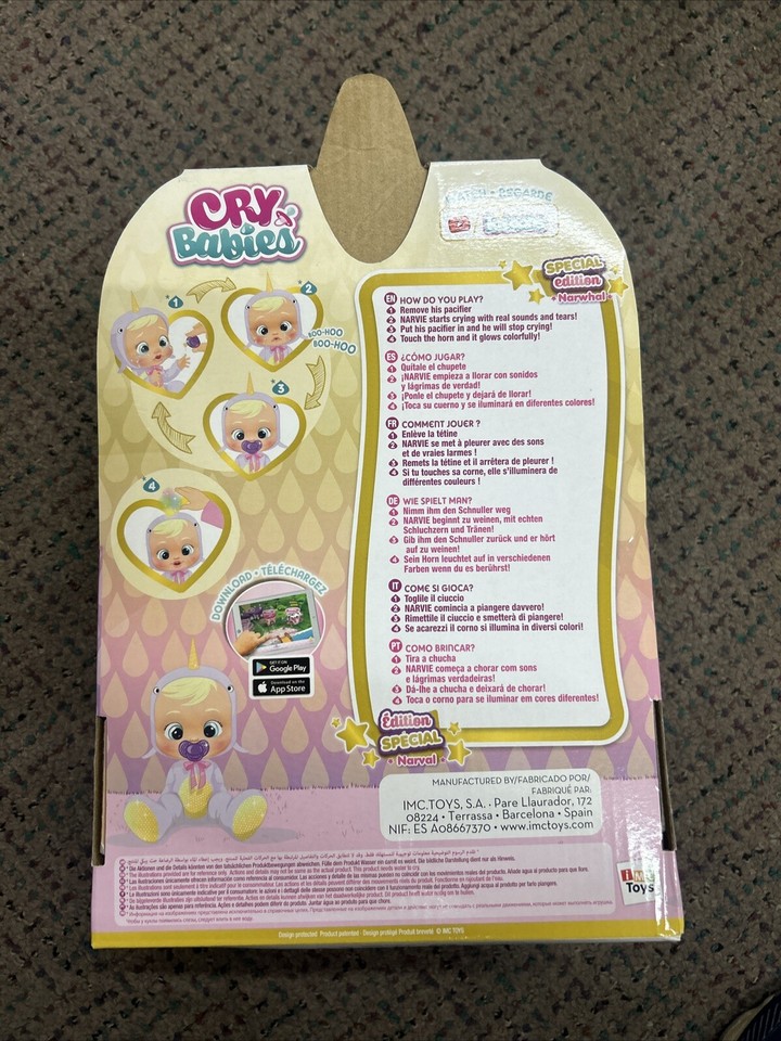 Cry Babies Narvie Narwhal Special Interactive Baby Doll Cries Real ...