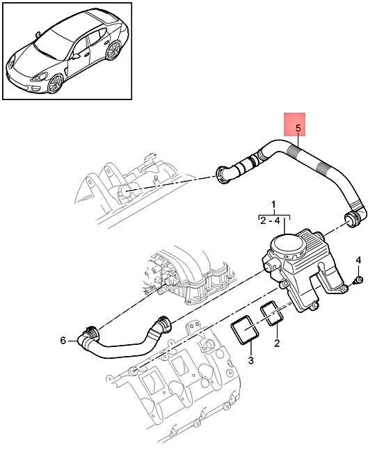 Genuine PORSCHE Panamera Porsche 970 Breather Line 94610724500 | eBay