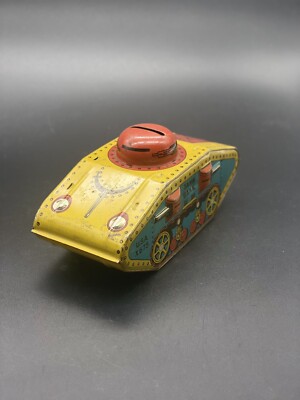 1940s Tank Bank USA X675 Tin Litho Army Military Toy Vehicle Coin Piggy ...