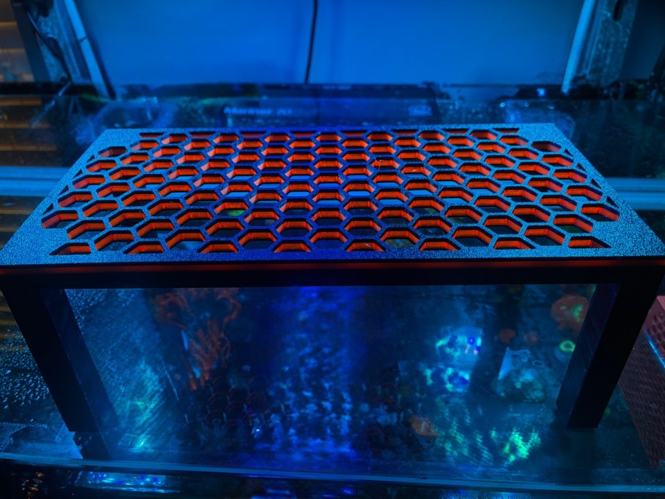 Neon UV reactive coral frag rack 10 x 5 inch, 2 tone or all black reef ...