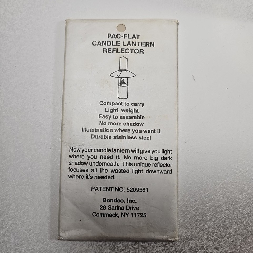 Vintage EMS Pac-Flat Candle Lantern Complete w/ Reflector Insert ...