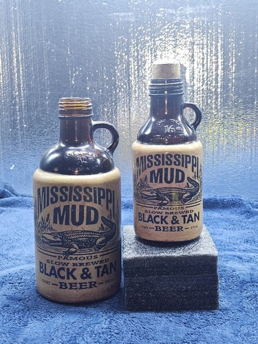 Vintage Beer Bottle "Mississippi Mud" Black and Tan ~ 1 Quart and 1 ...