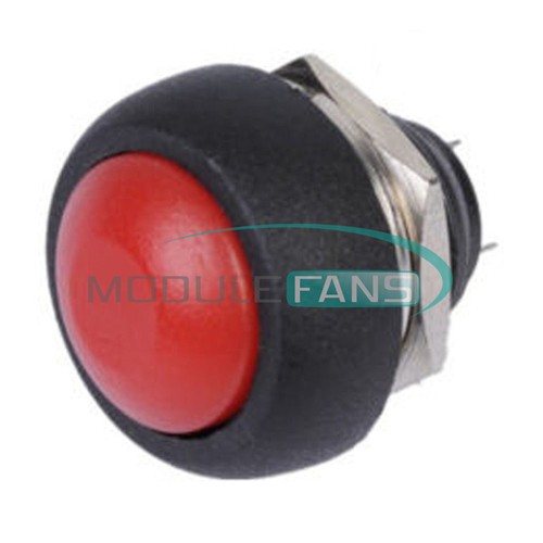 10Pcs Red 12mm Waterproof Momentary ON/OFF Push Button Mini Round ...
