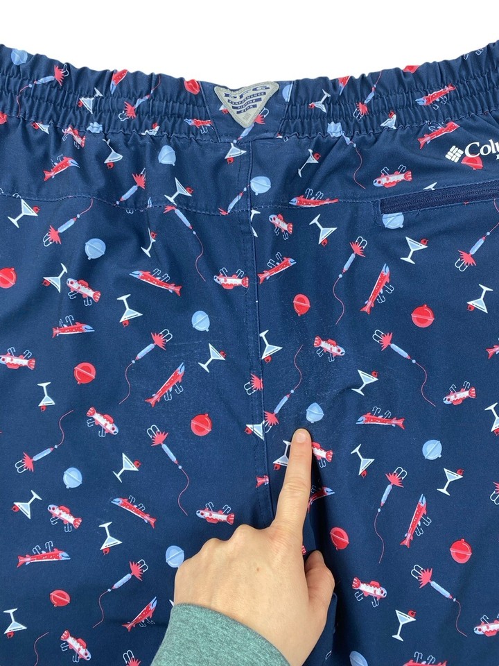 COLUMBIA PFG 'Slack Tide Hybrid' Mens Shorts Fishing Martini Print ...
